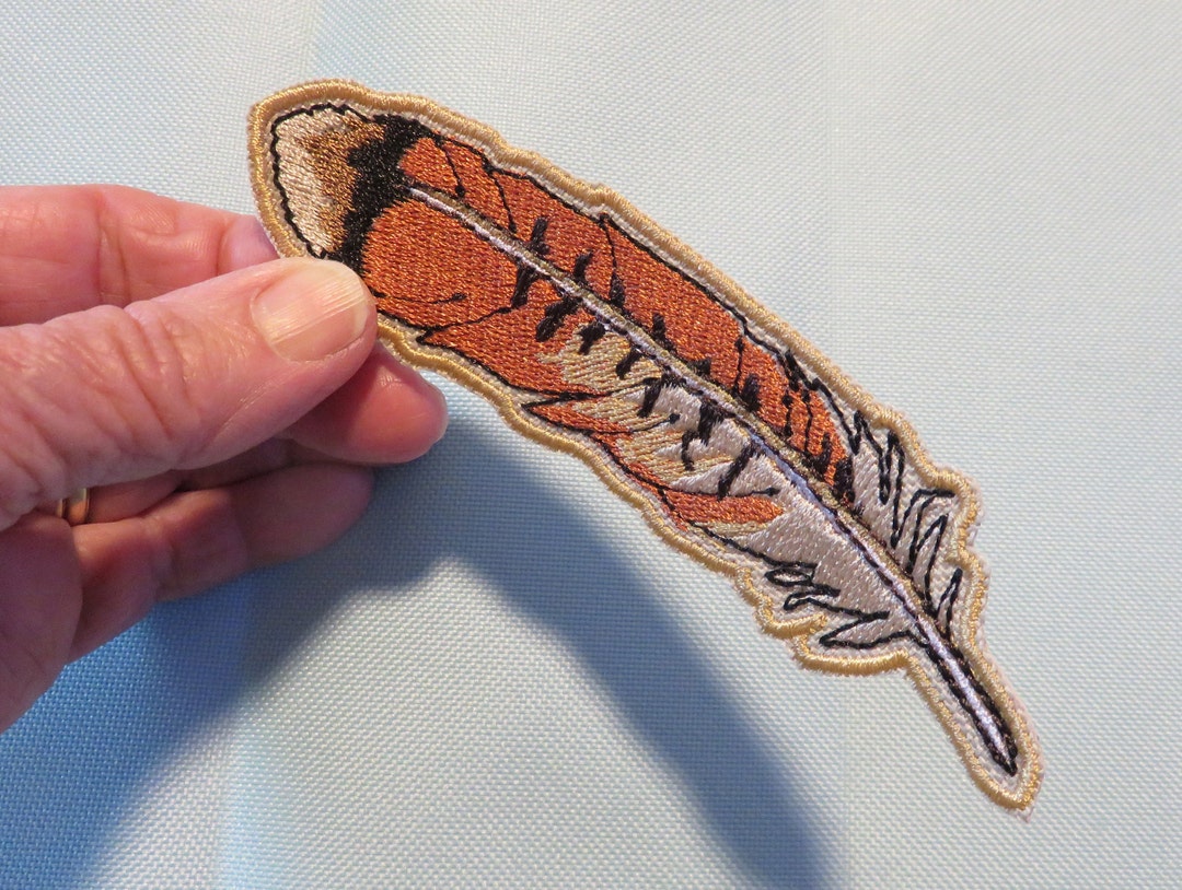 Feather, Red Tailed Hawk, Embroidery, Iron on Patch, Bird of Prey, - Etsy
