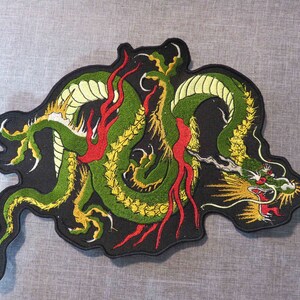 Dragon, Xlarge, Green, Iron on Patch, Oriental, Asian, Embroidery - Etsy