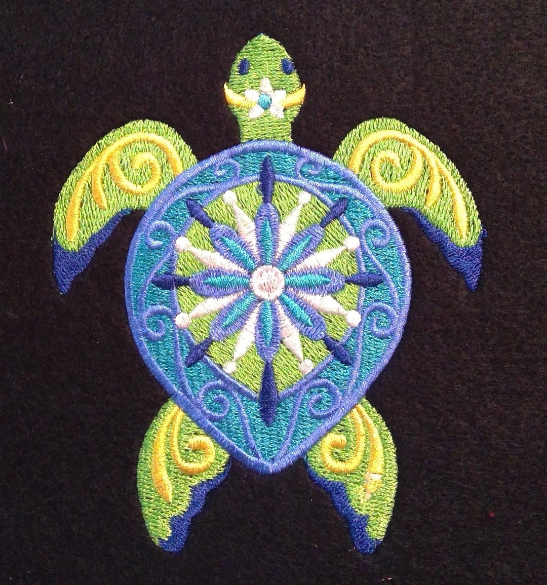 Sea Turtle, Tribal, Patch for Jackets, Embroidered, Large Tropical ...