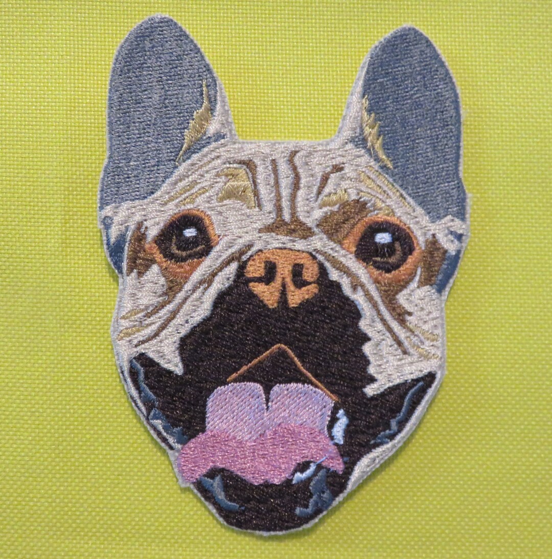Frenchie, French Bulldog, Bulldog, Embroidery, Iron on Patch, Emblem ...