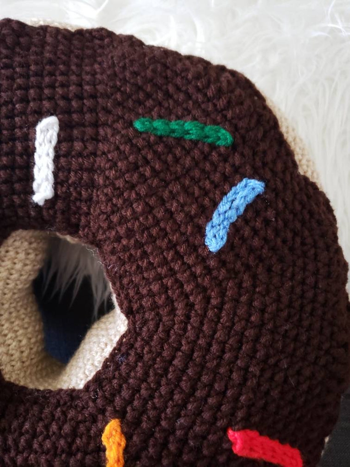 Donut Crochet Throw Pillow - Etsy