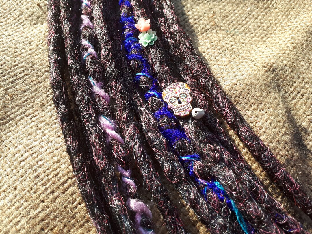 Synthetic Dreads Day of the Dead Themed Dreadlock Accent Kit Single ...