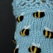 Light Blue Wrist Warmers With Embroidered Bees, Knitted Fingerless ...