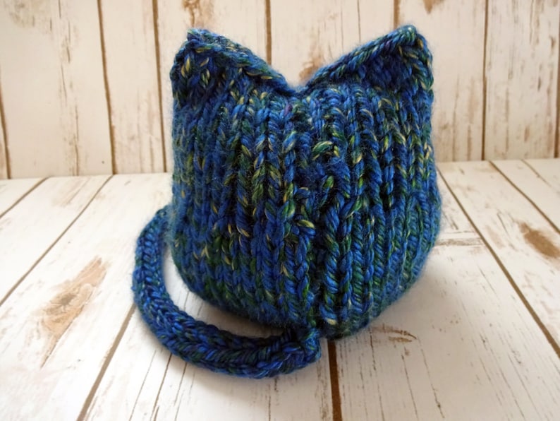 Plump Blue Stuffed Kitty Hand Knit Cat Children's - Etsy