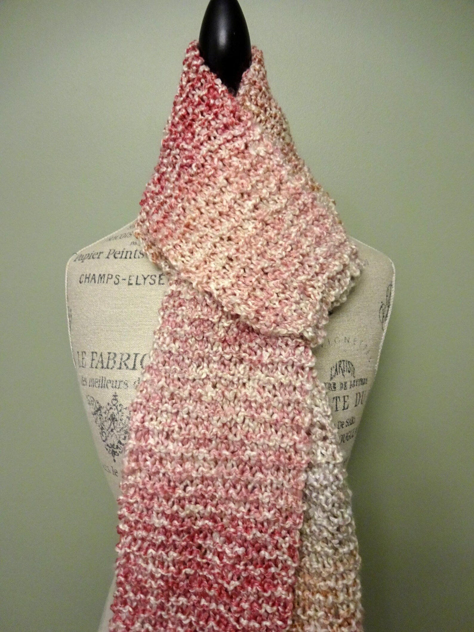 Women's Extra Long Variegated Pink and Neutral Scarf - Etsy