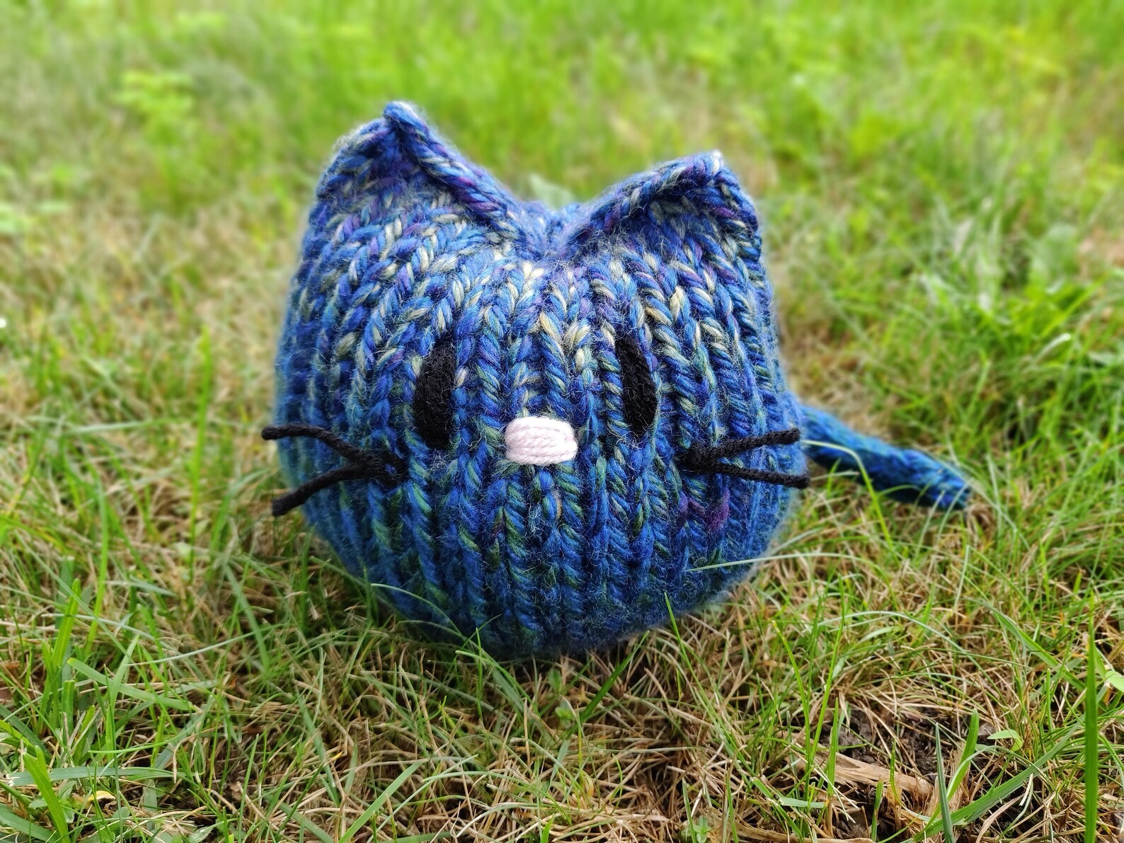 Plump Blue Stuffed Kitty Hand Knit Cat Children's - Etsy