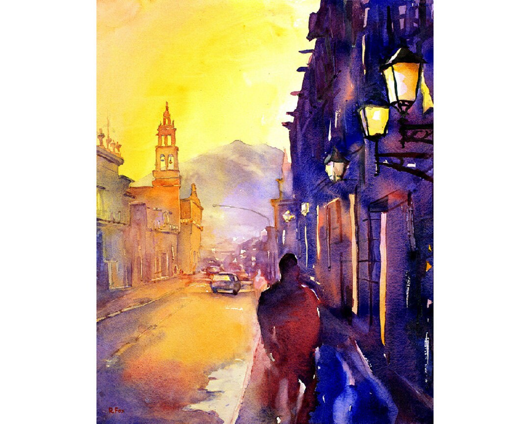 Watercolor Painting Morelia, Mexico Home Decor Watercolor Painting ...