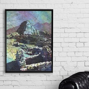 Machu Picchu Incan Ruins Peru Fine Art Watercolor Batik Painting Travel ...