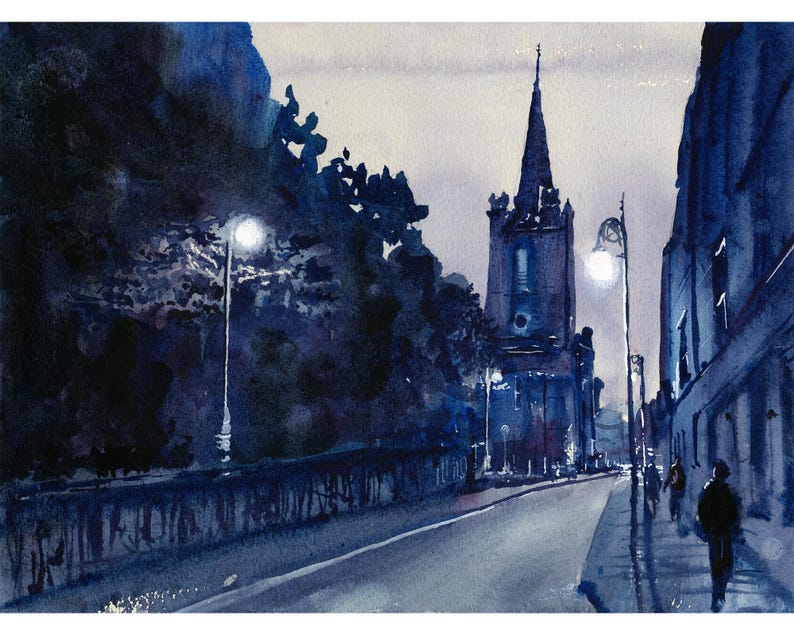 Ireland St. Patricks Cathedral Dublin Colorful Watercolor Painting ...