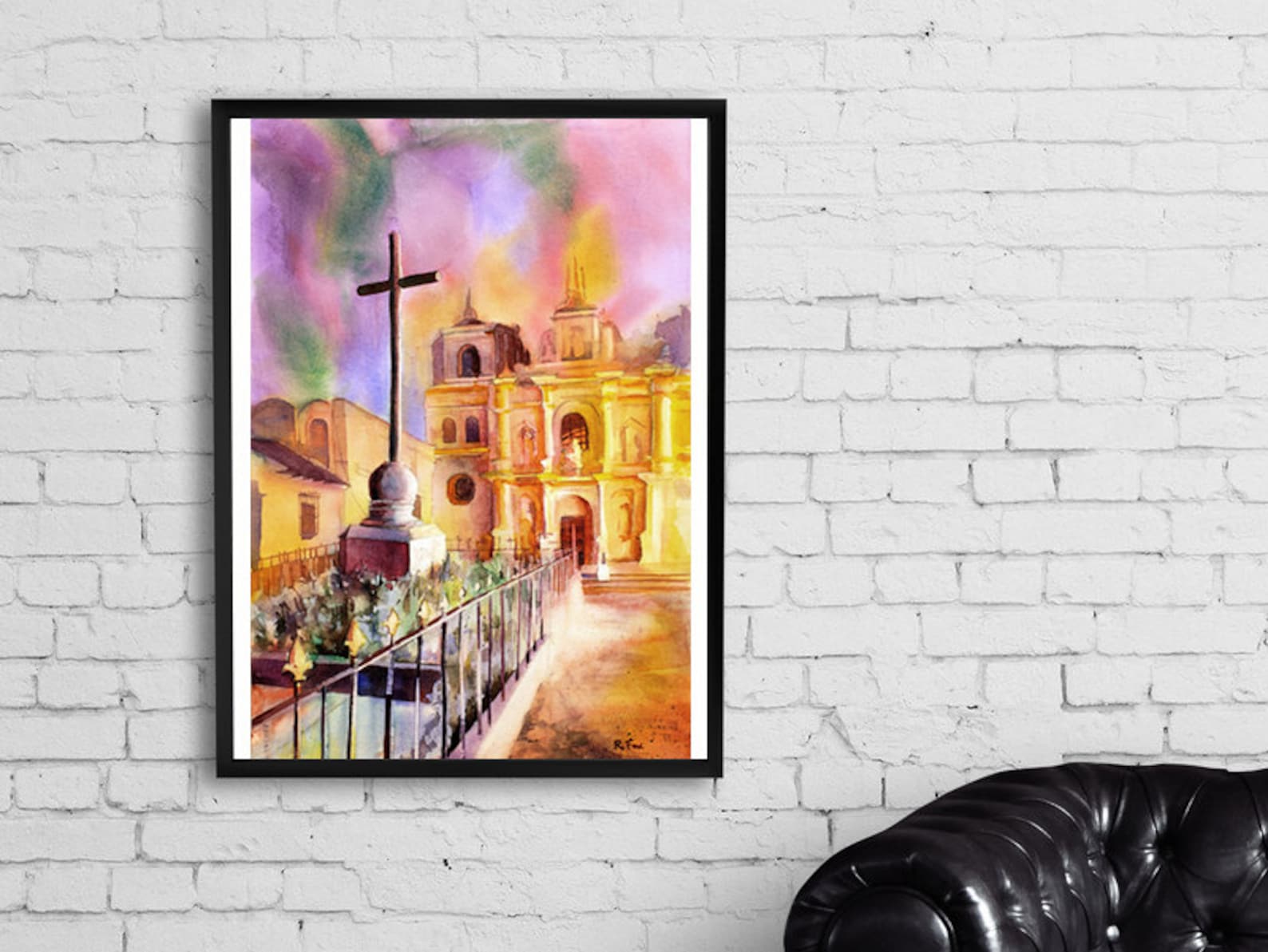 Church in Antigua Guatemala Art Antigua Painting Watercolor - Etsy