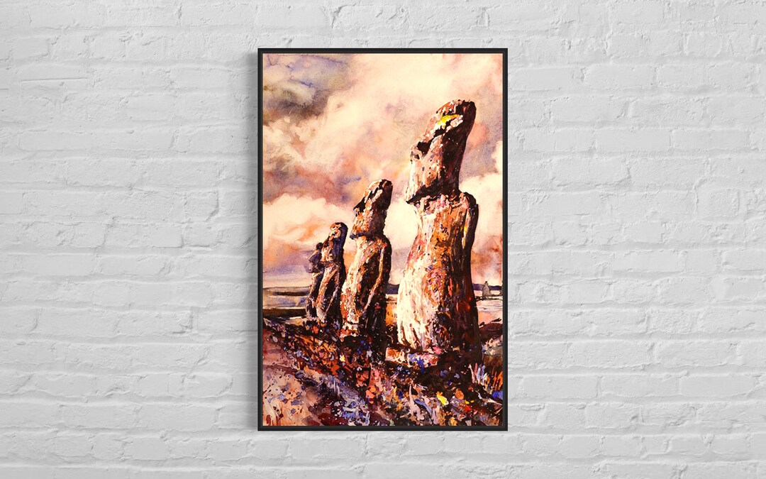 Moai Statues on Easter Island Chile, Easter Island Art, Easter Island ...