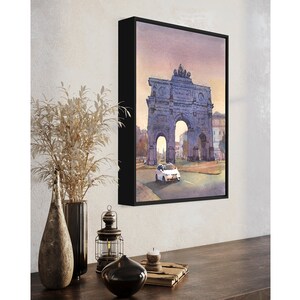 Munich Germany Watercolor Painting Cityscape Travel Essentials, Arch De ...