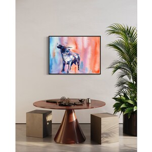 Durham Bull Bronze Statue Downtown Durham NC at Dusk. Fine Art Painting ...