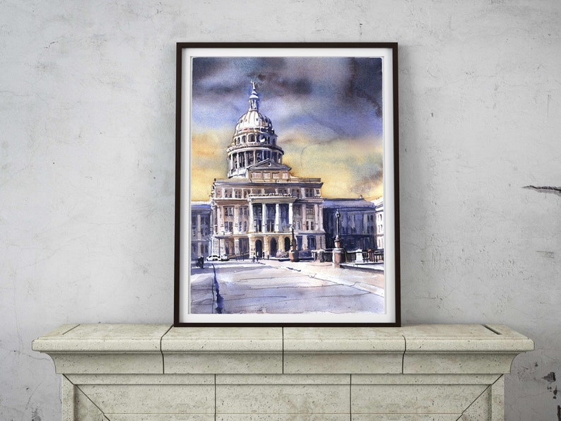 Exterior of Texas Capitol at Sunset in City of Austin Texas. - Etsy
