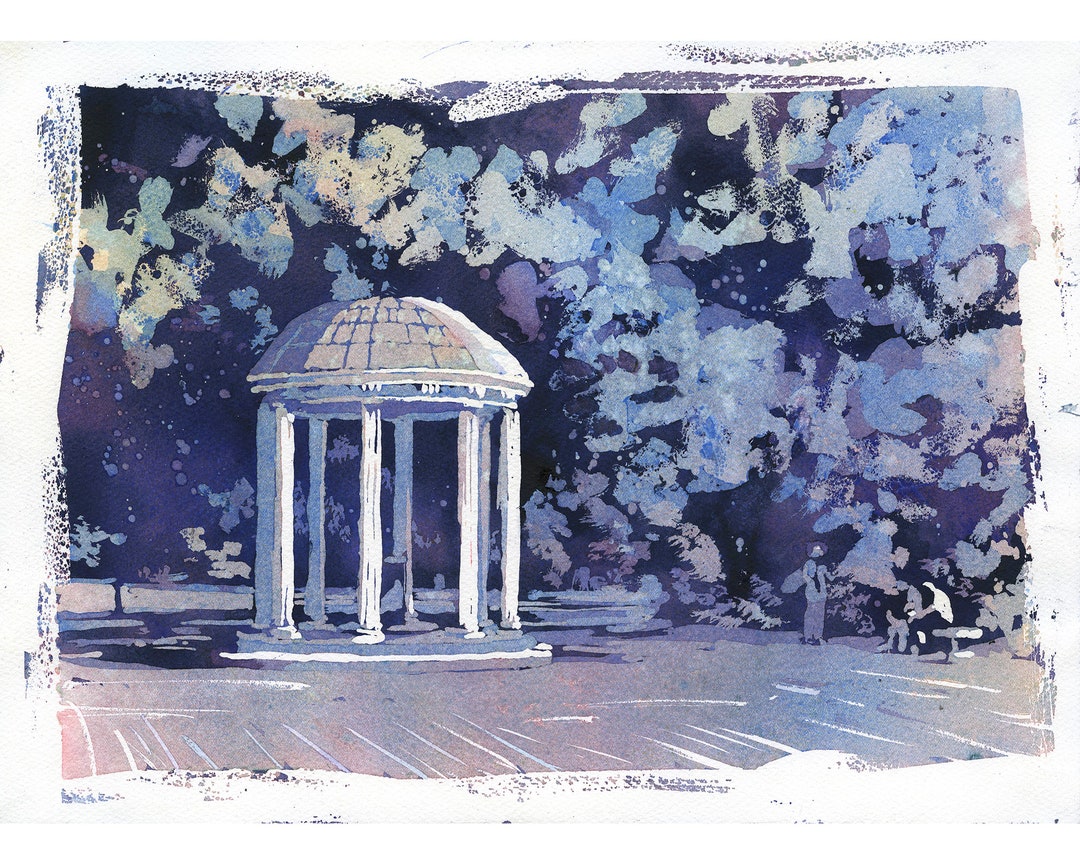 UNC Old Well Painting. University of North Carolina Old Well Fine Art ...