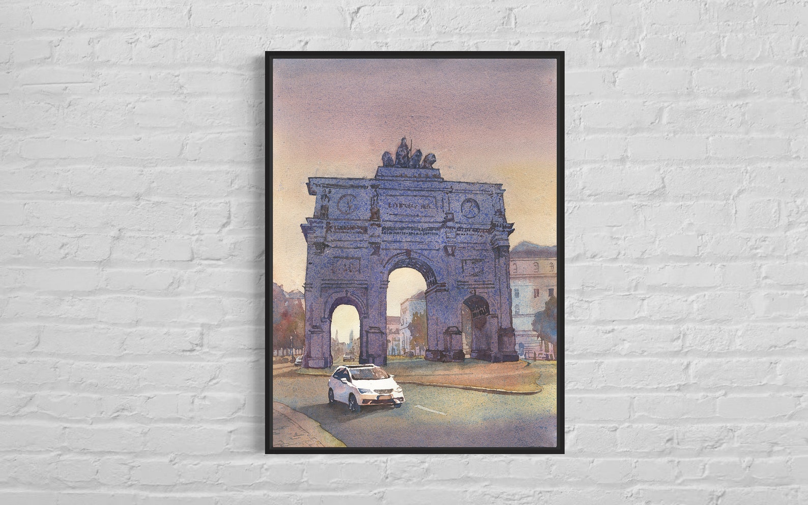 Munich Germany Watercolor Painting Cityscape Travel Essentials, Arc De ...