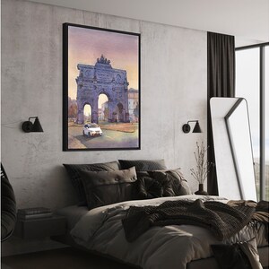 Munich Germany Watercolor Painting Cityscape Travel Essentials, Arch De ...