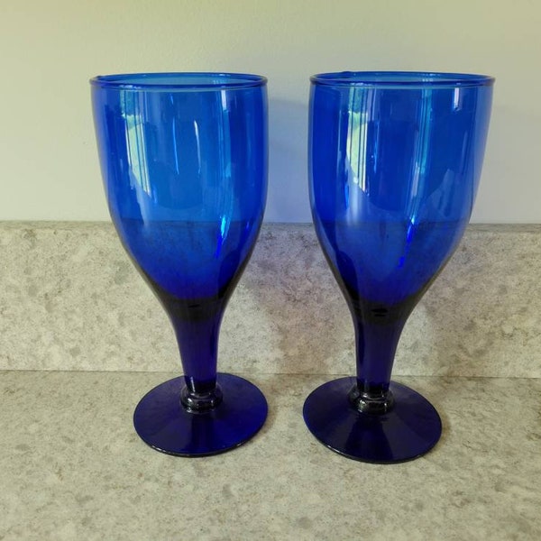 Cobalt Blue Goblets - Etsy