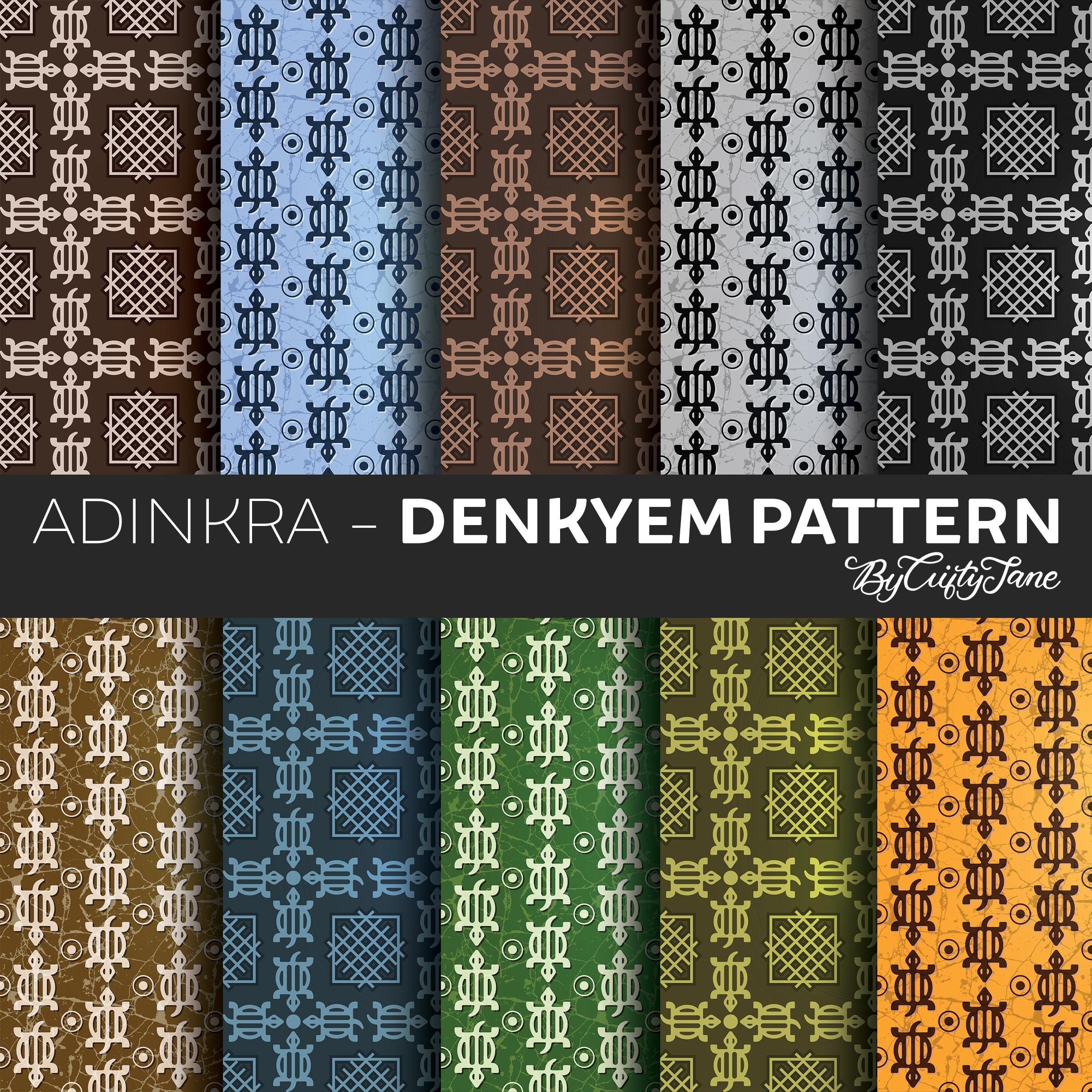 Adinkra DENKYEM Pattern 10 Separate Files | Etsy