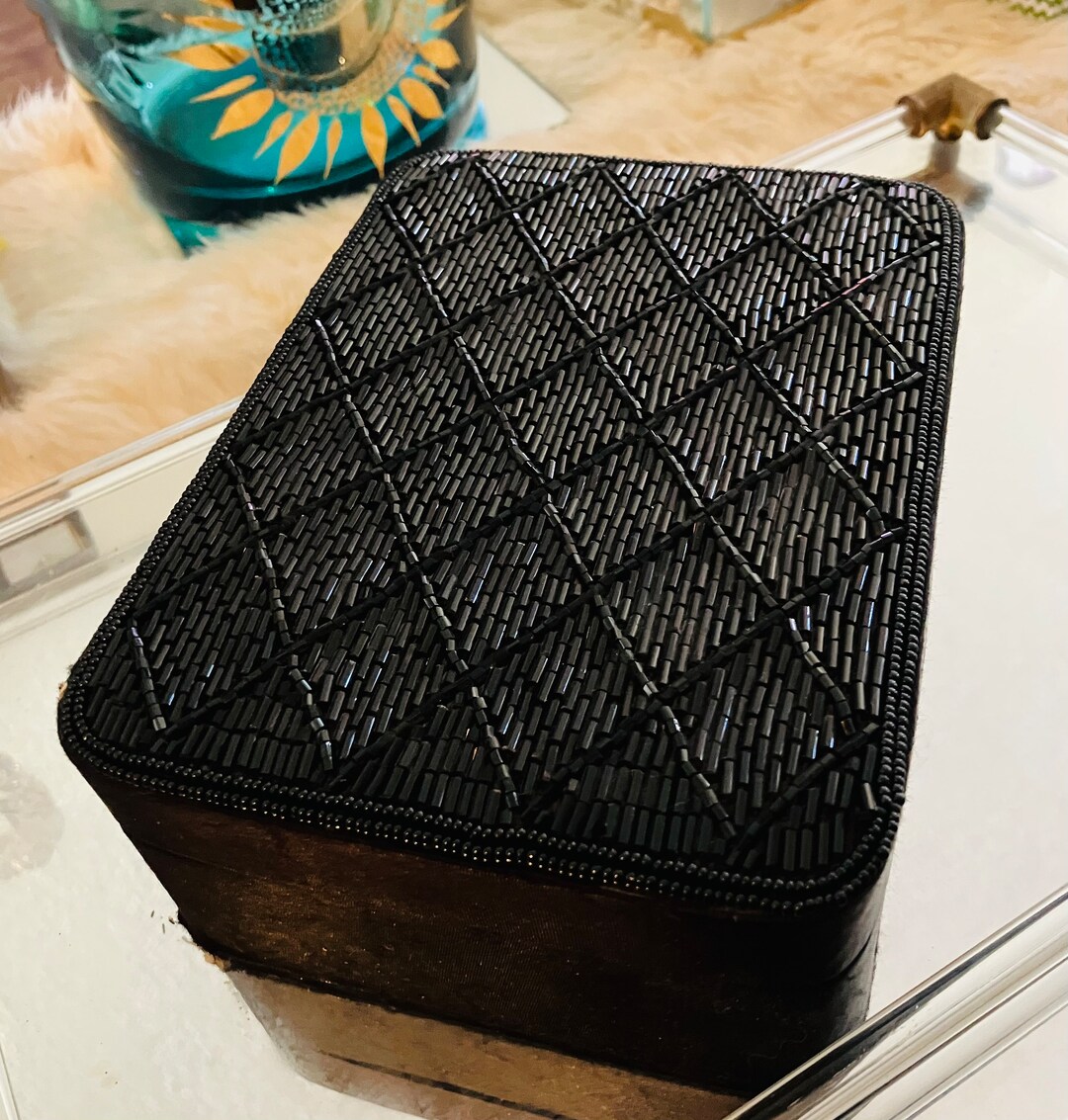 Beaded Sequin Jewelry Box - Etsy