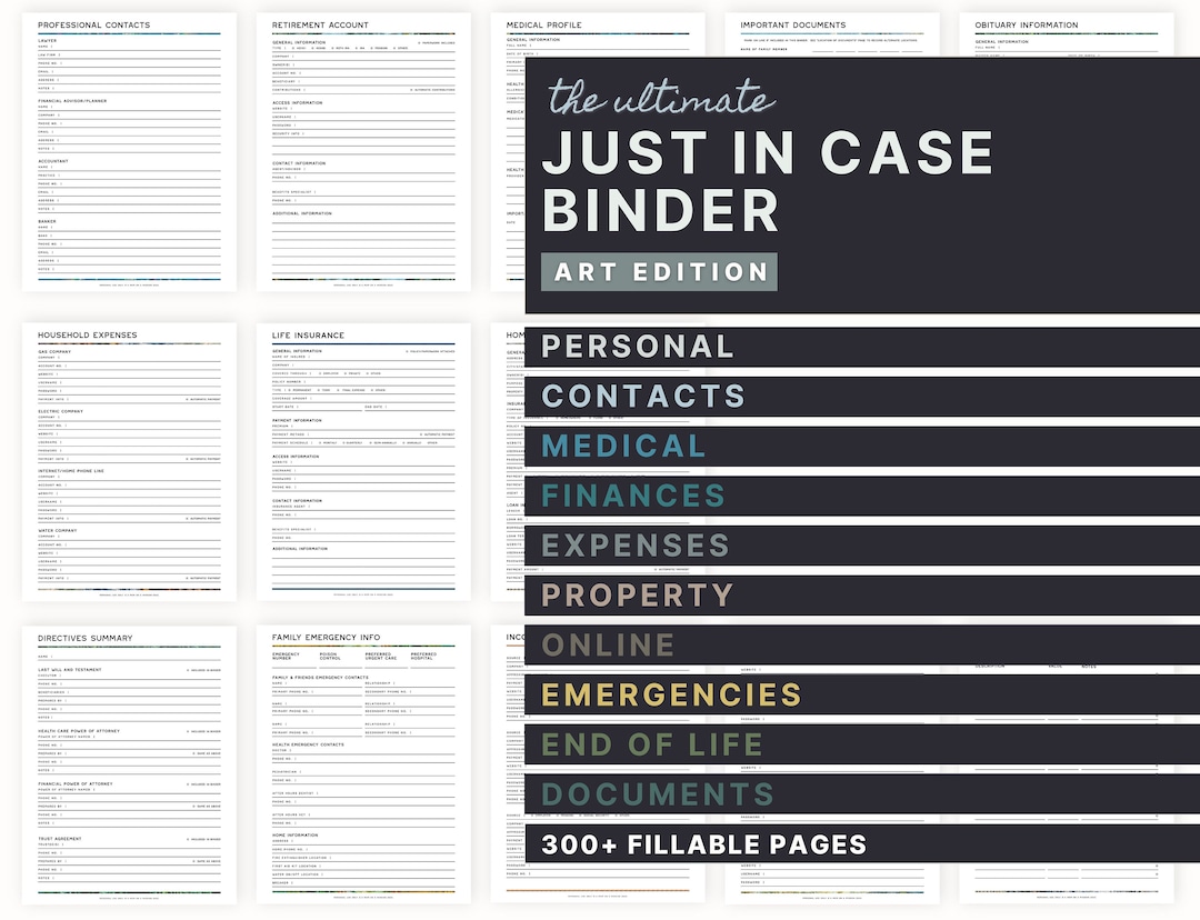 The Ultimate Just in Case Binder | Estate Planning | Emergency & End of ...