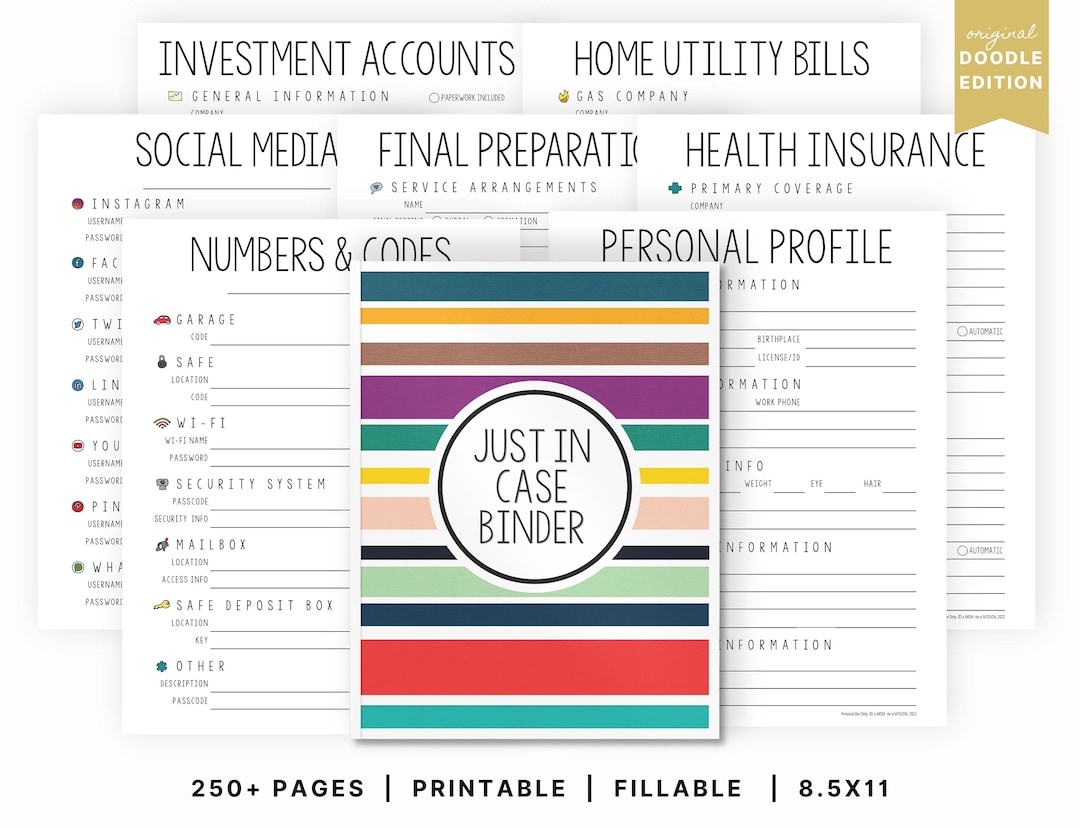 The Original Just in Case Binder | "what If" Emergency & Legacy Planner ...