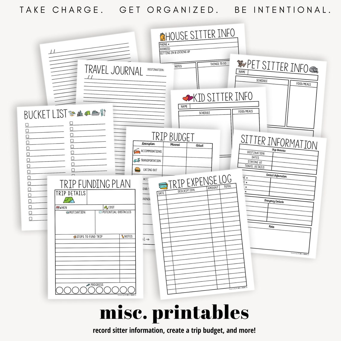 Travel Planner Printables Family Vacation Trip Itinerary | Etsy