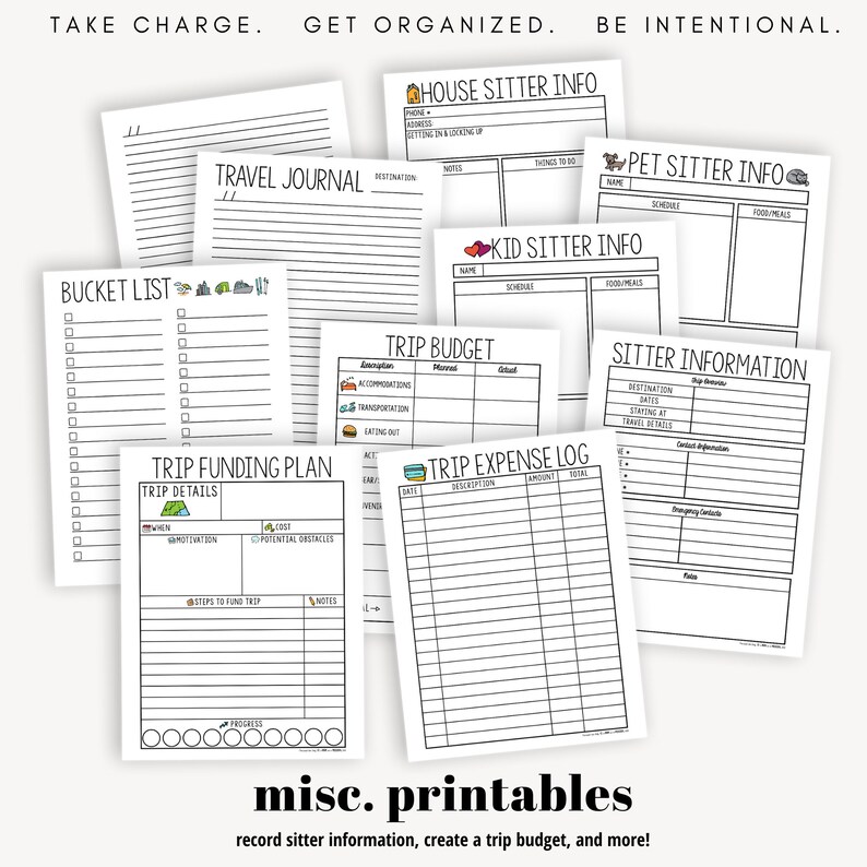 Travel Planner Printables Family Vacation Trip Itinerary | Etsy