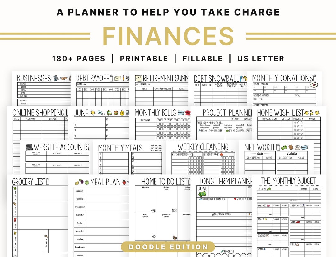 Financial Printable Planner - Etsy