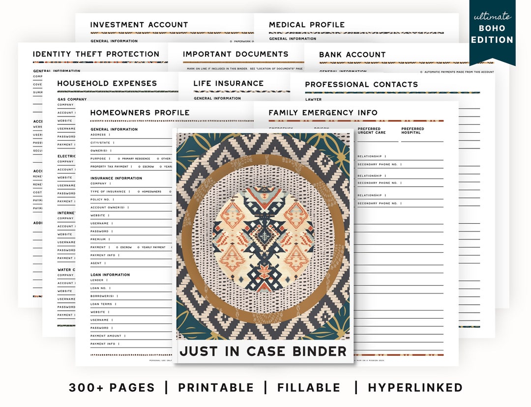 The Ultimate Just in Case Binder boho Edition Estate Planning Important ...
