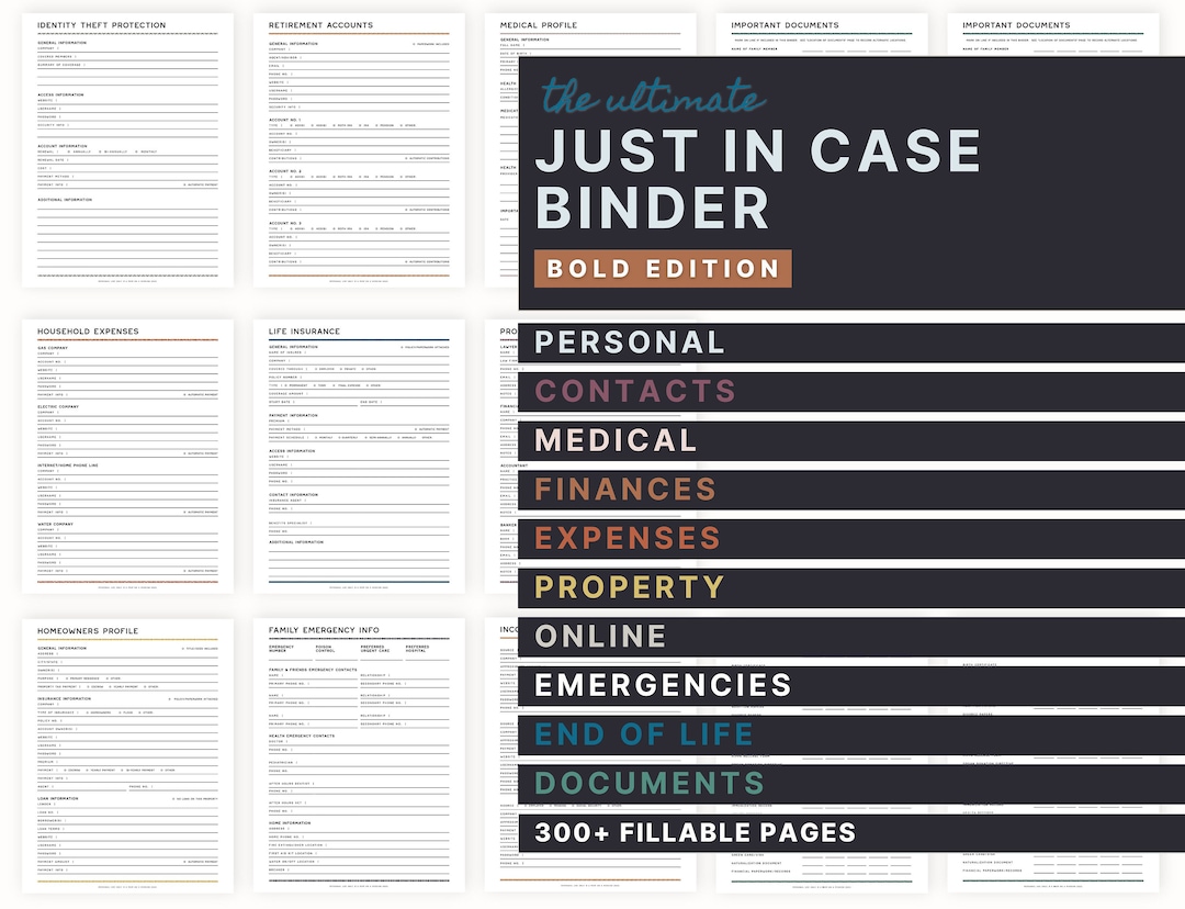 The Ultimate Just in Case Binder | Estate Planning | Emergency and End ...