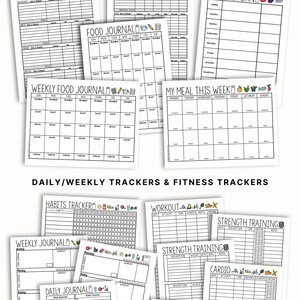 Health & Wellness Planner Printables | Fitness Nutrition Trackers ...