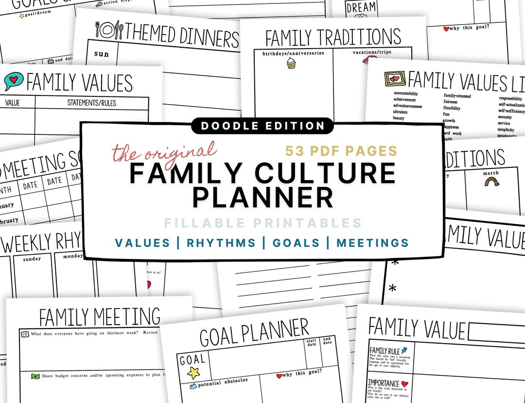 Family Culture Printable Planner - Etsy