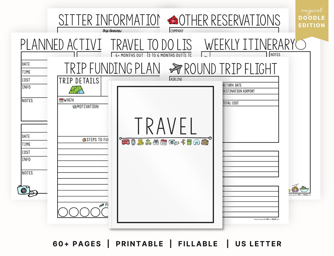 Travel Planner Printables | Family Vacation | Trip Itinerary | Getaway ...