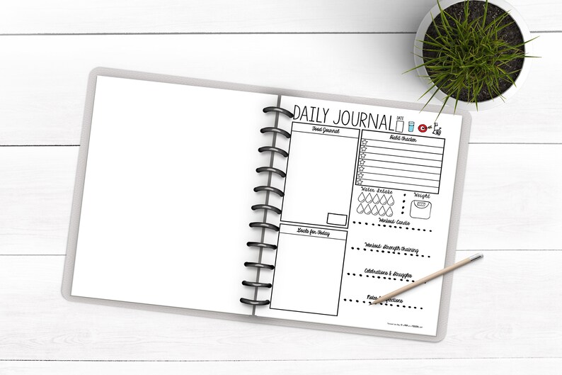 Daily Healthy Habits Tracker Food Journal, Workout Tracker, Habits ...