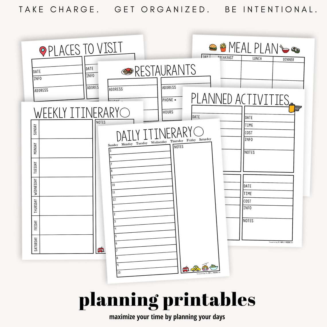 Travel Planner Printables Family Vacation Trip Itinerary | Etsy