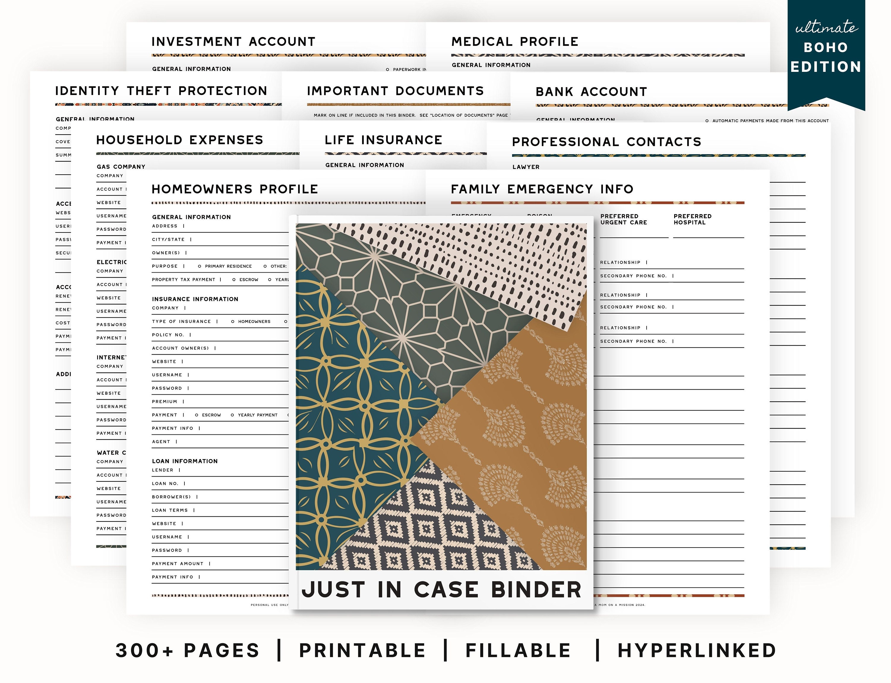 The Ultimate Just in Case Binder (boho Edition) | an Emergency and ...