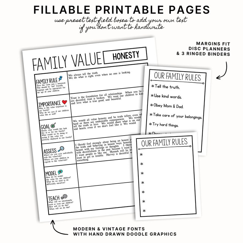 Family Culture Printable Planner - Etsy