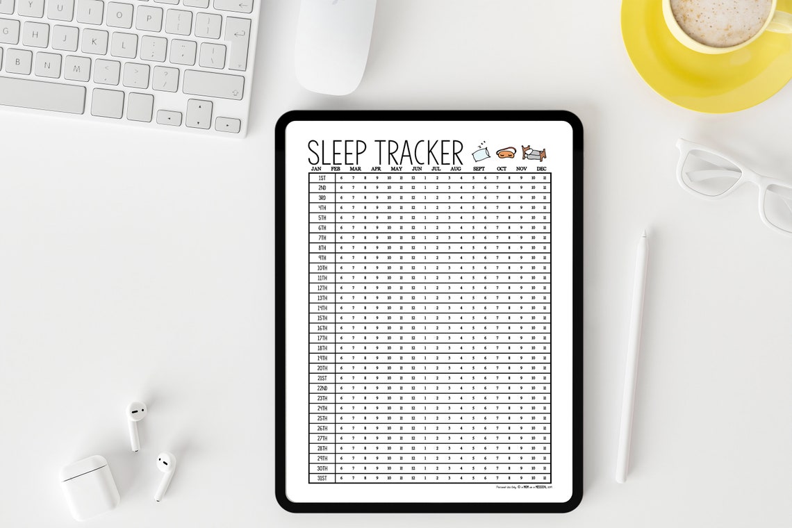 Sleep Tracker Printable and Fillable PDF - Etsy