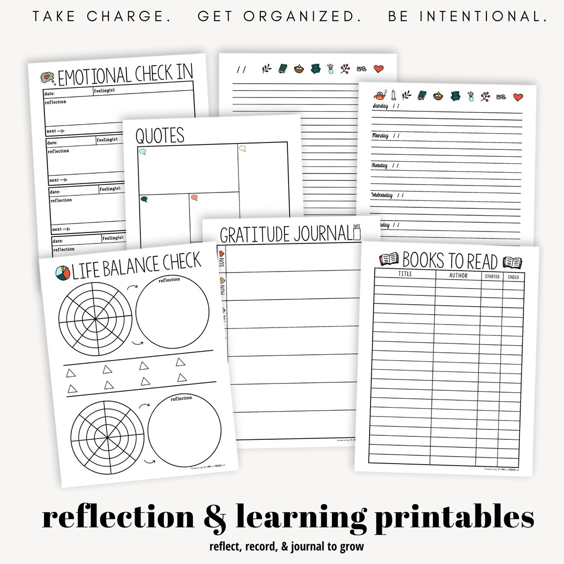 Personal Planner Printables Self-care Checklists Gratitude - Etsy