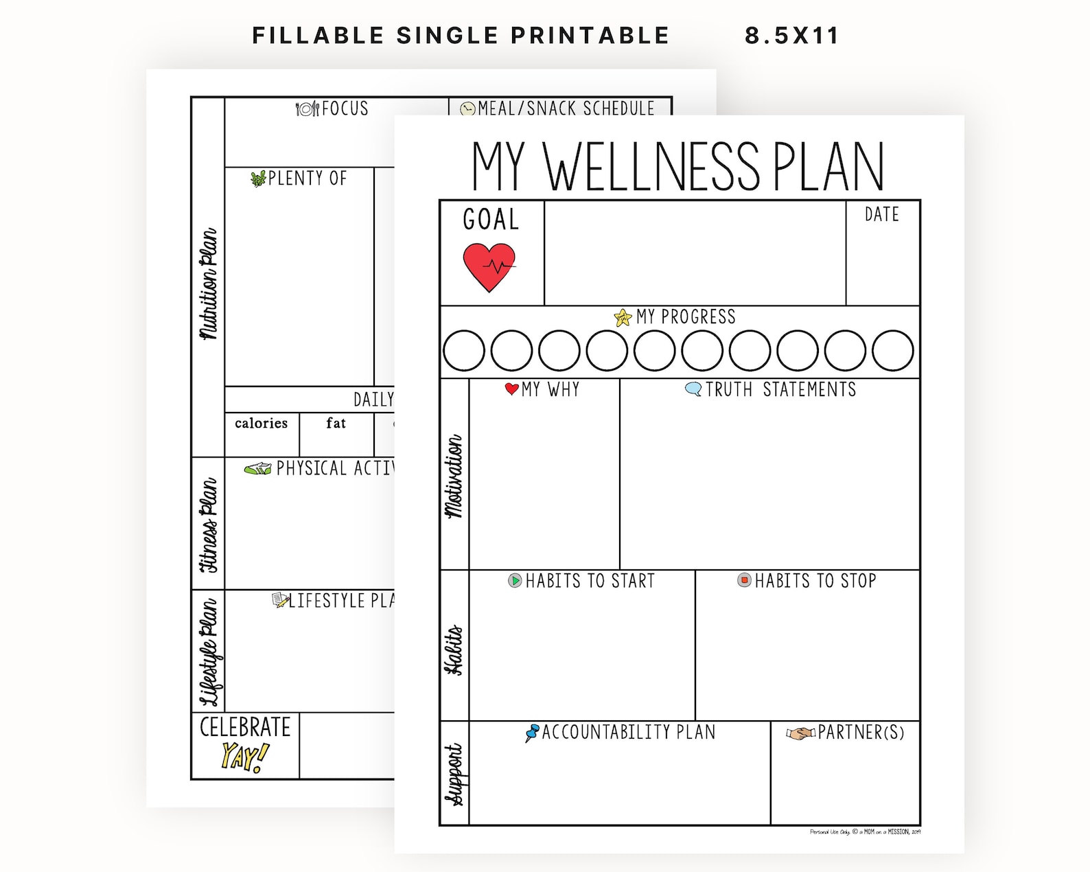 My Wellness Plan | Printable and Fillable PDF - Etsy