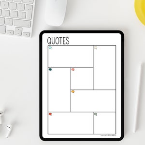 Quotes to Remember Tracker | Printable and Fillable PDF - Etsy