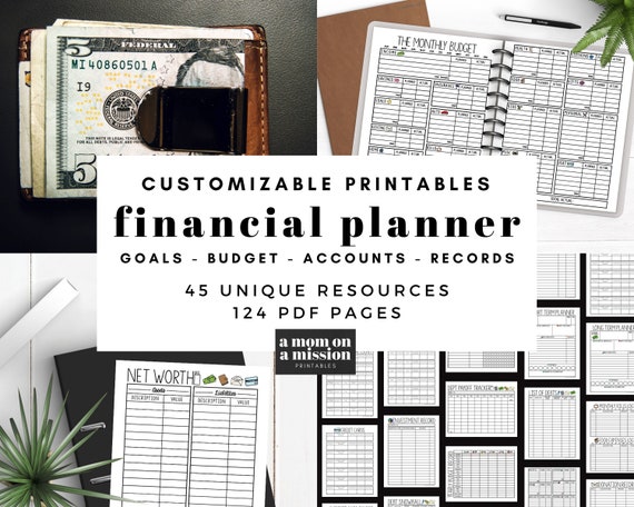 Financial Planner Printable Monthly Budget Finance Money | Etsy