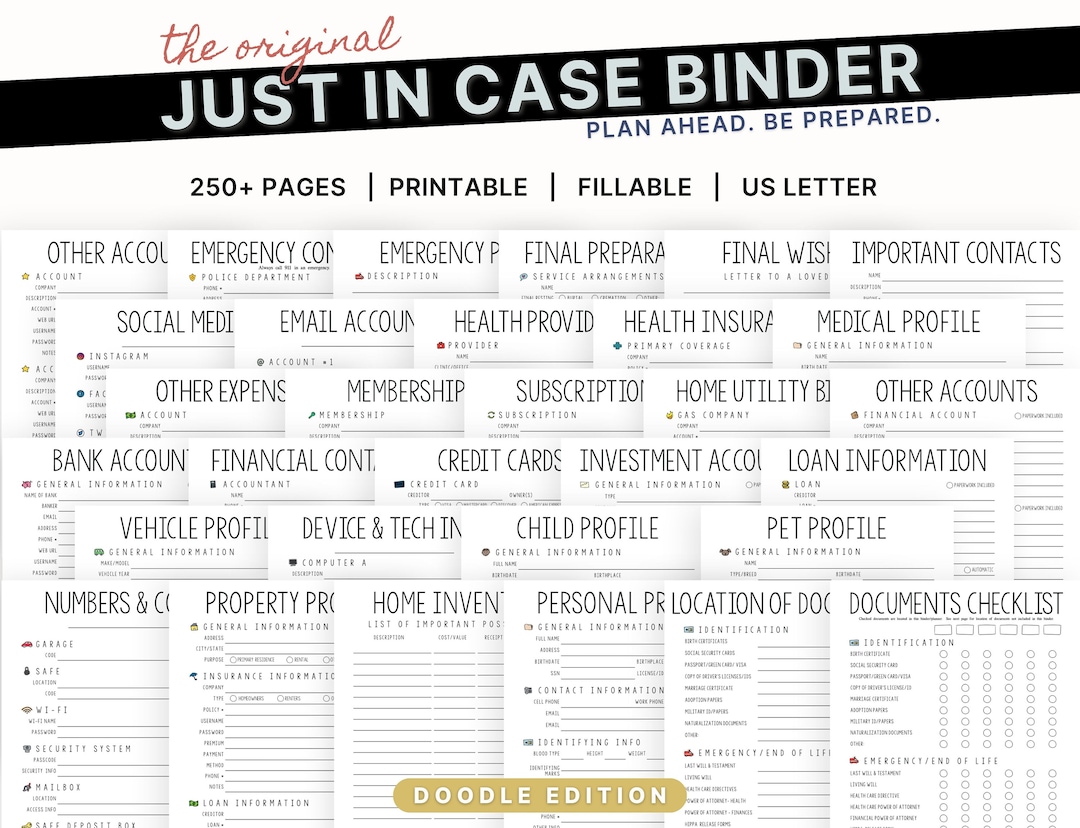The Original Just in Case Binder: an Emergency and End of Life Planner ...