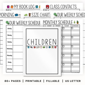 Children Planner Printables | School Documents | Family Schedule ...