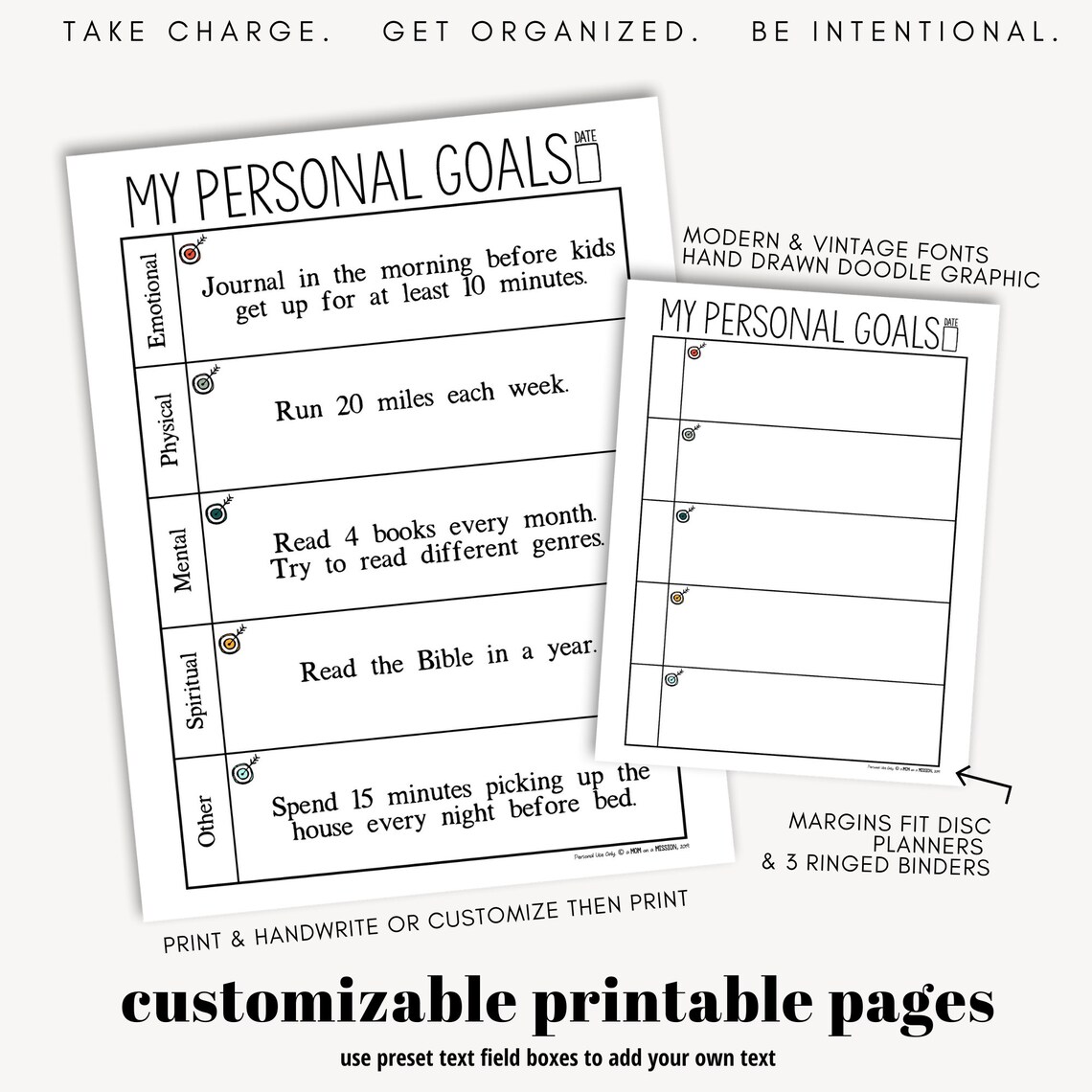 Personal Planner Printables Self-care Checklists Gratitude - Etsy