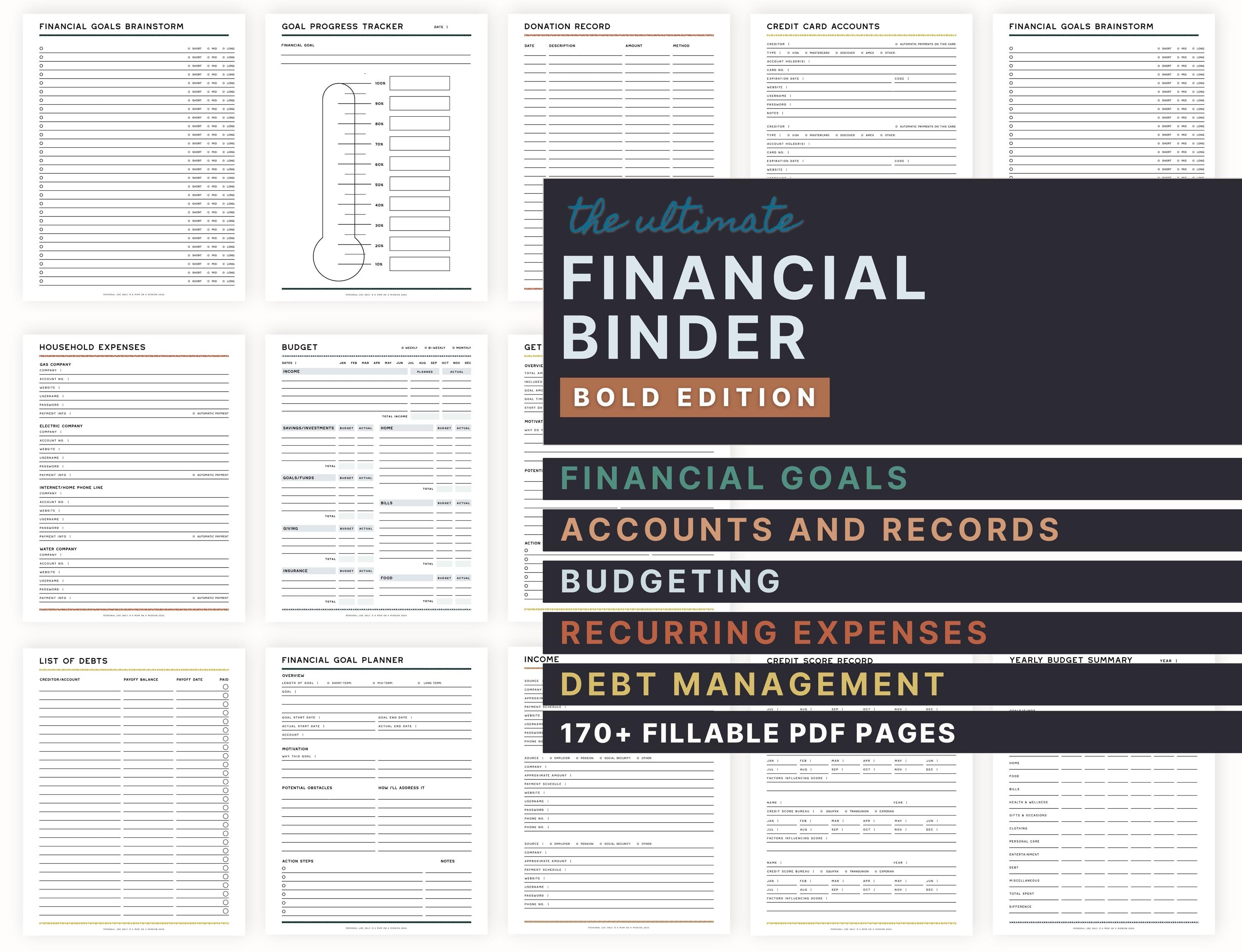 Financial Planner Printable PDF | Budget Binder | Debt Tracker ...