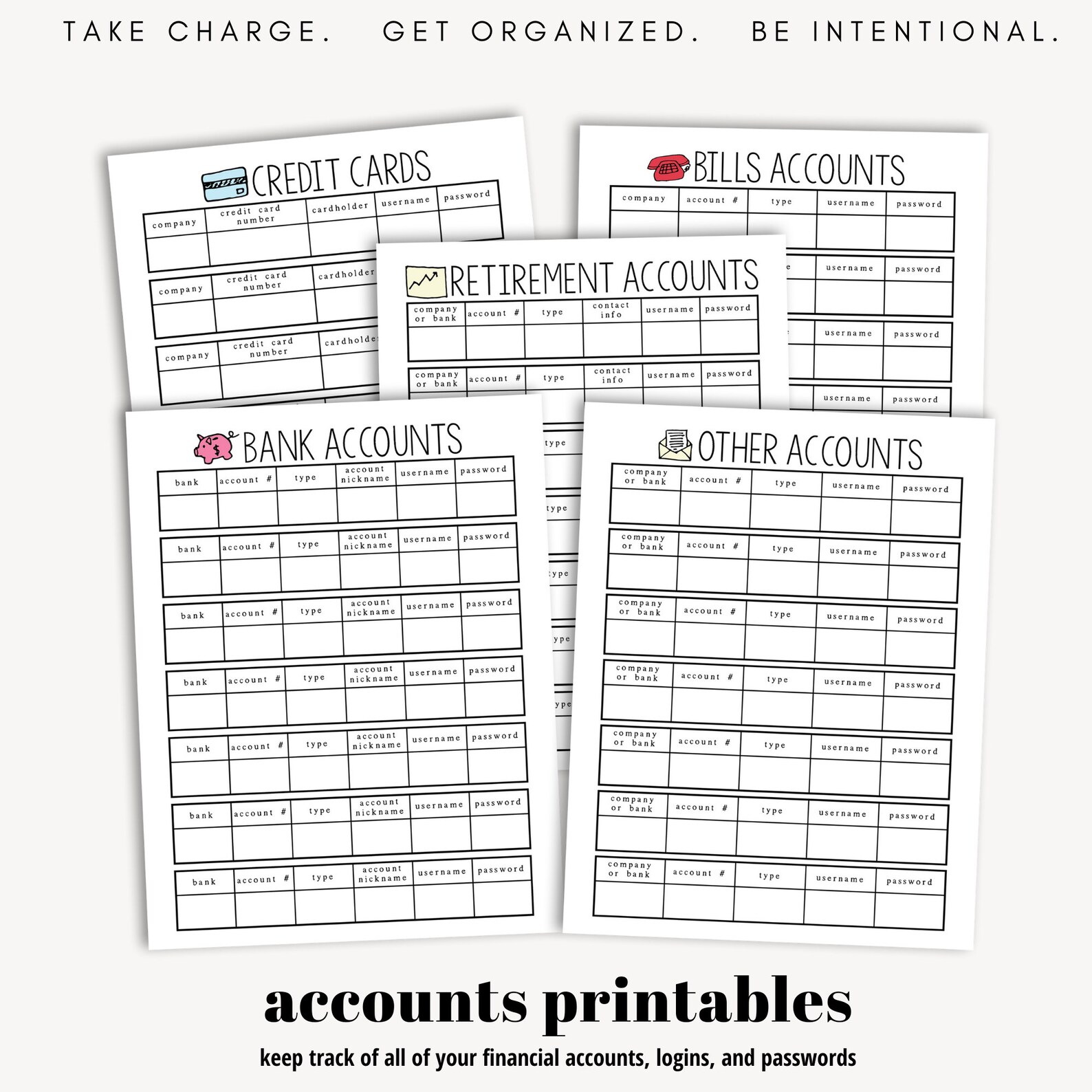 Financial Planner Printable Monthly Budget Finance Money | Etsy