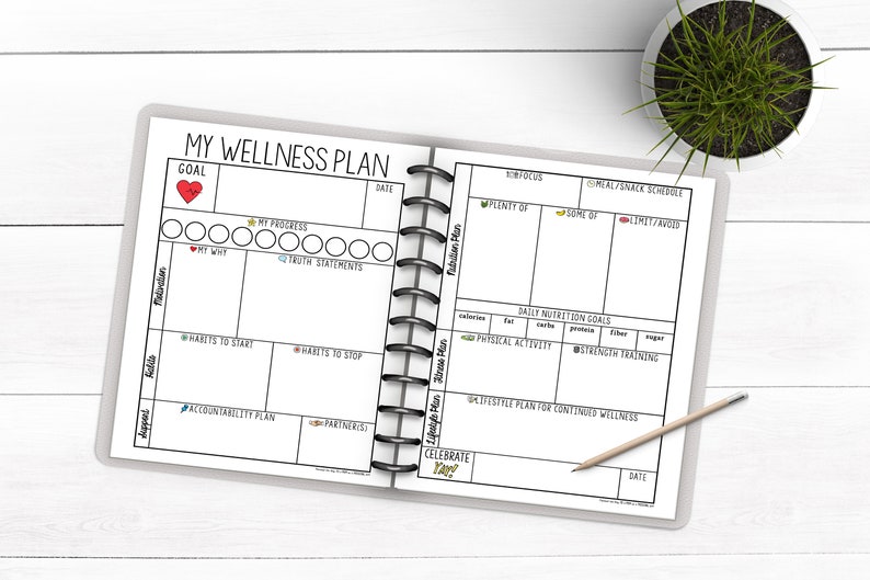My Wellness Plan Printable and Fillable PDF - Etsy