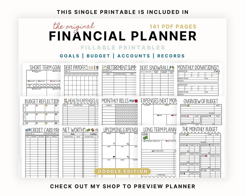 Monthly Budget Planner | Printable and Fillable PDF - Etsy